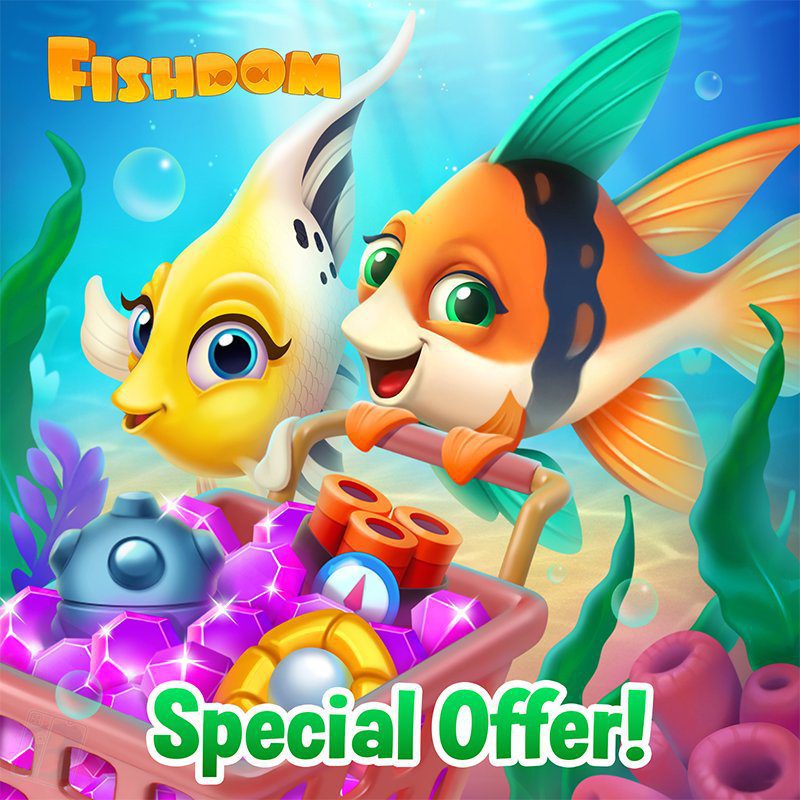 Fishdom: להתאים ולמצוא אוצר במצולות הים - בי שייר